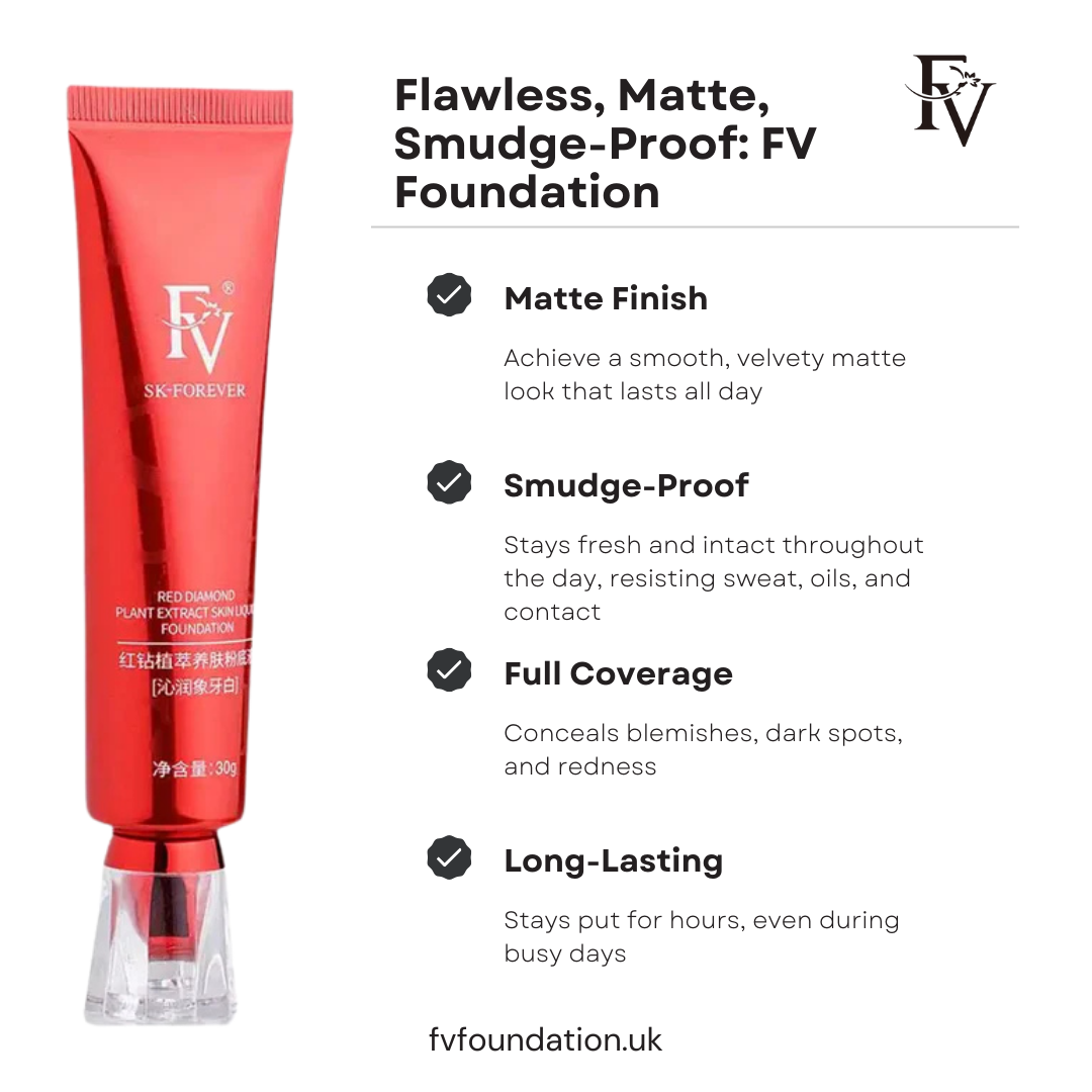 FV Waterproof Liquid Foundation – Long-Lasting Flawless Coverage 30 ml – FV Foundation